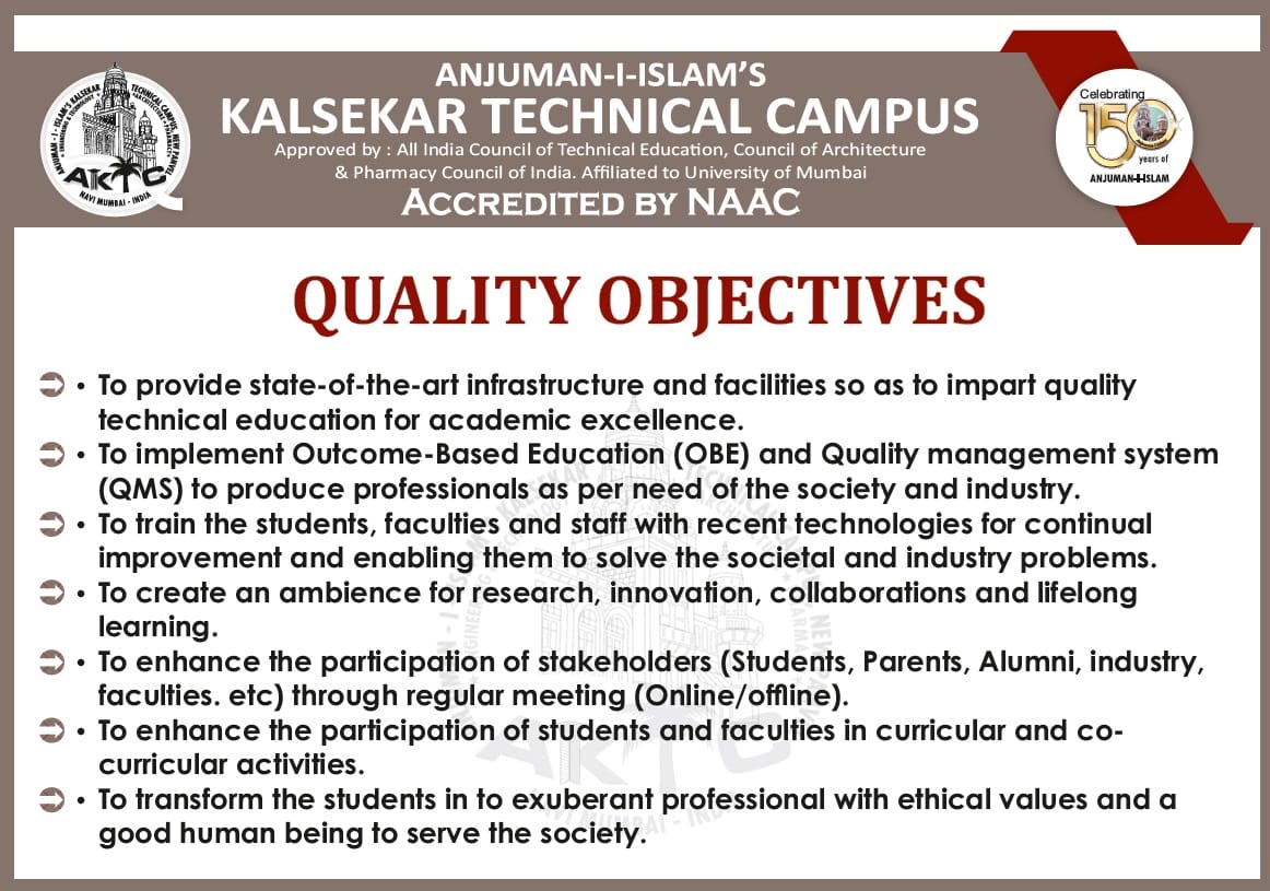 Quality Objective - Kalsekar Technical Campus